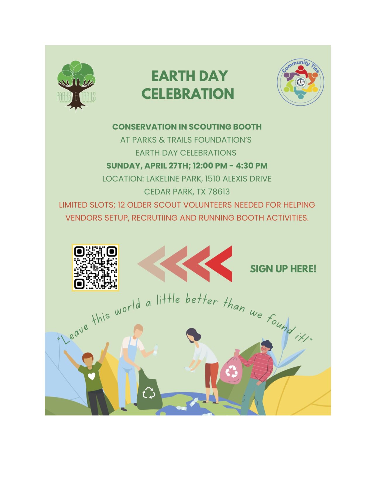 Volunteer & Recruit at the Conservation Booth for Earth Day ...